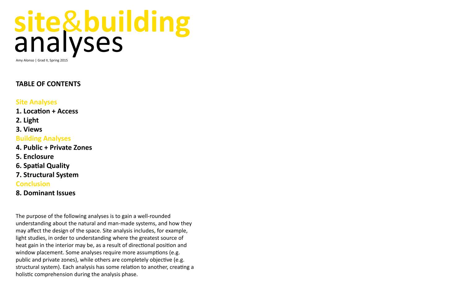 2. Site & Building Analyses | Amy Alonso